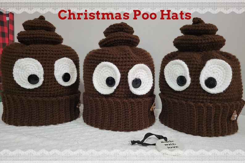 Christmas Poop Hats PATTERN - BONUS Toilet Paper Emoji Covers for 14 ...