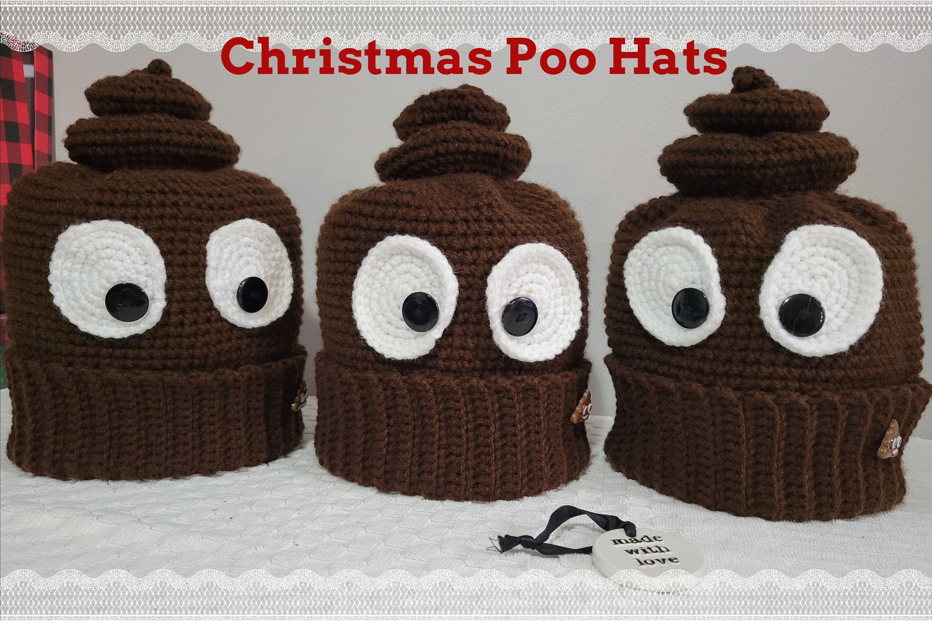 Christmas Poop Hats PATTERN - BONUS Toilet Paper Emoji Covers for 14 ...