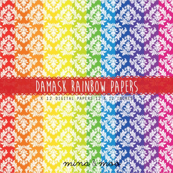 Red Damask Paper - Etsy