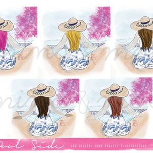 Pool Party Clip Art Summer Clipart Beach Girl Clipart Vacation - Etsy