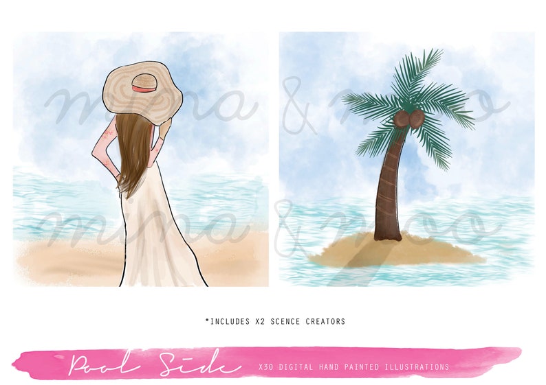 Pool Party Clip Art Summer Clipart Beach Girl Clipart Vacation - Etsy