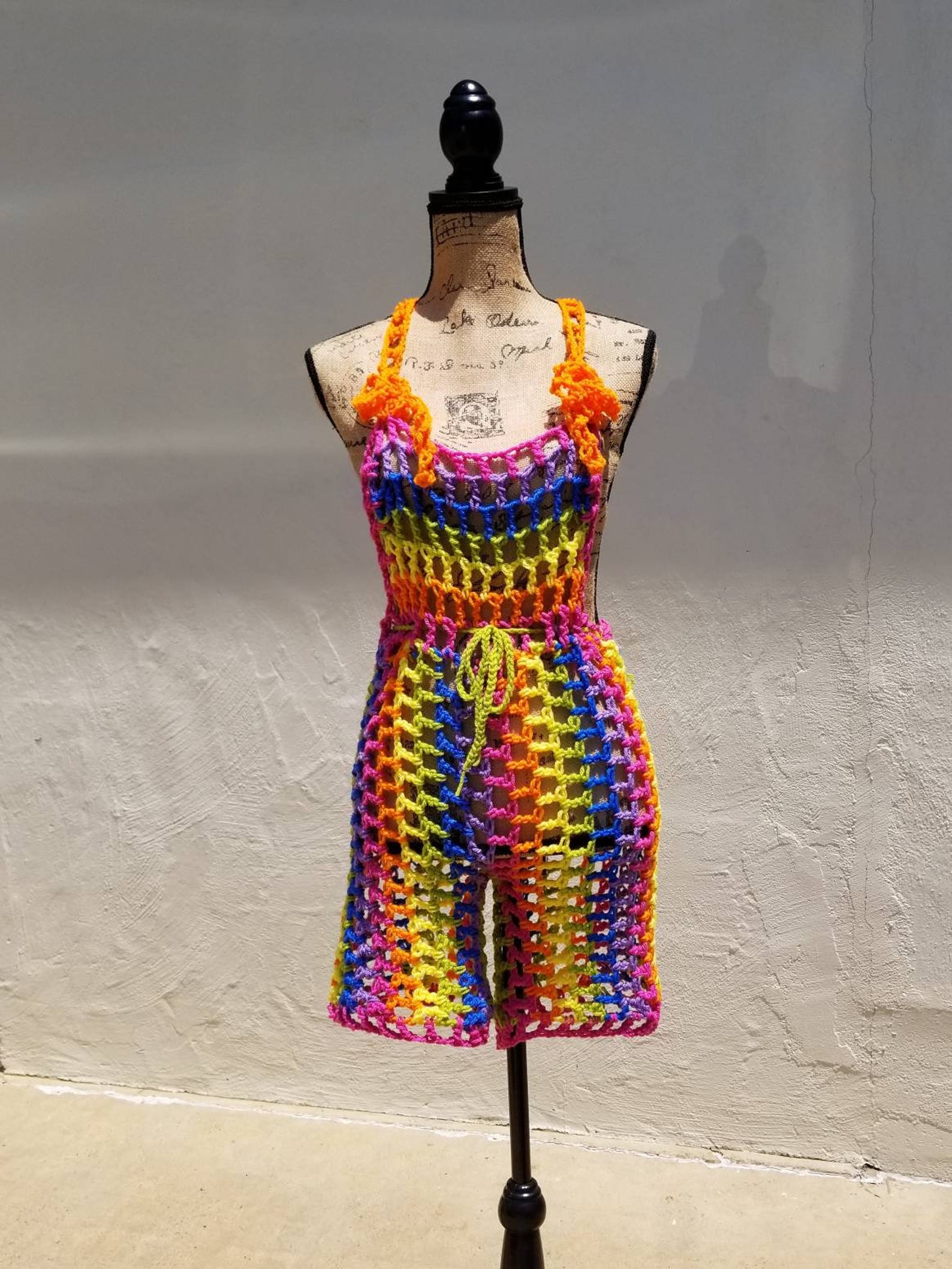 Rainbow Crochet Overalls / Gay Lesbian Bisexual Pride Top / - Etsy