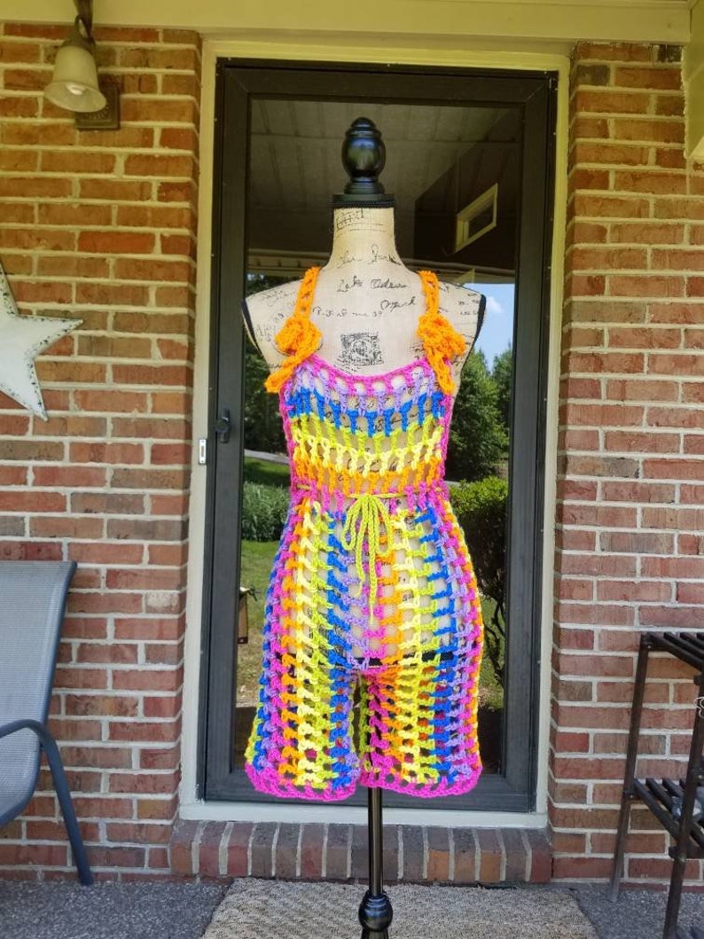 Rainbow Crochet Overalls / Gay Lesbian Bisexual Pride Top / - Etsy