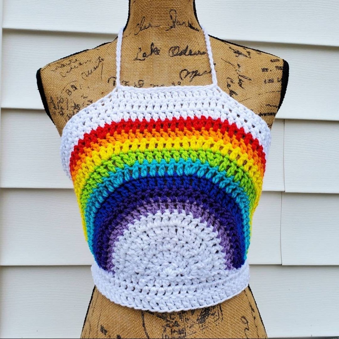 Rainbow Crochet Festival Crop Top / 70s Retro LGBT Pride Shirt - Etsy