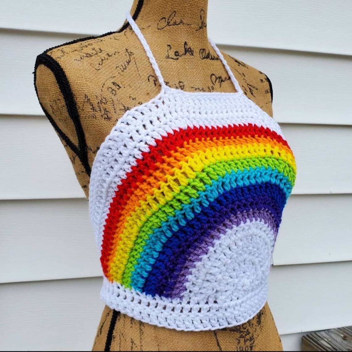 Rainbow Crochet Festival Crop Top / 70s Retro LGBT Pride Shirt - Etsy