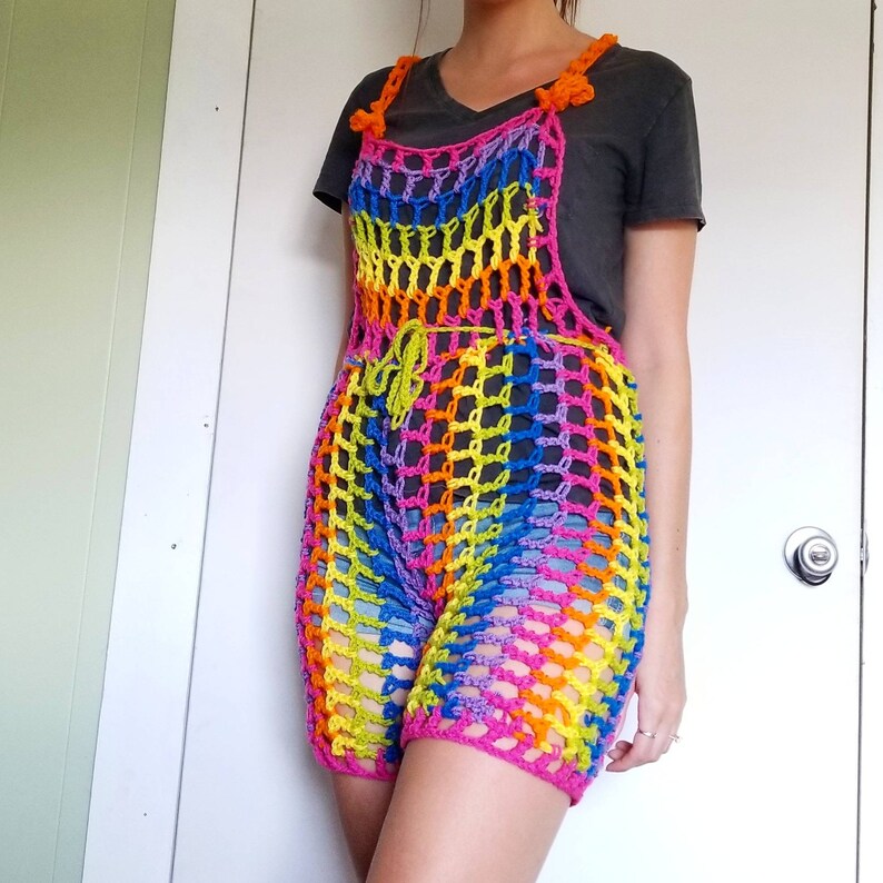 Rainbow Crochet Overalls / Gay Lesbian Bisexual Pride Top / - Etsy