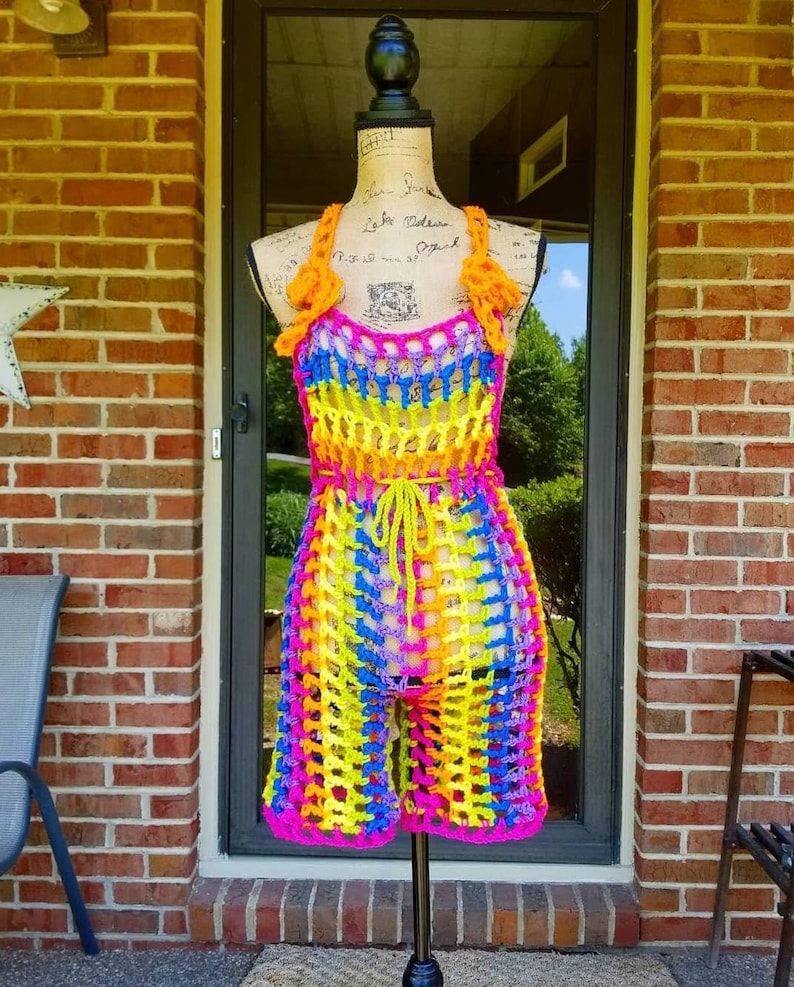 Rainbow Crochet Overalls / Gay Lesbian Bisexual Pride Top / - Etsy