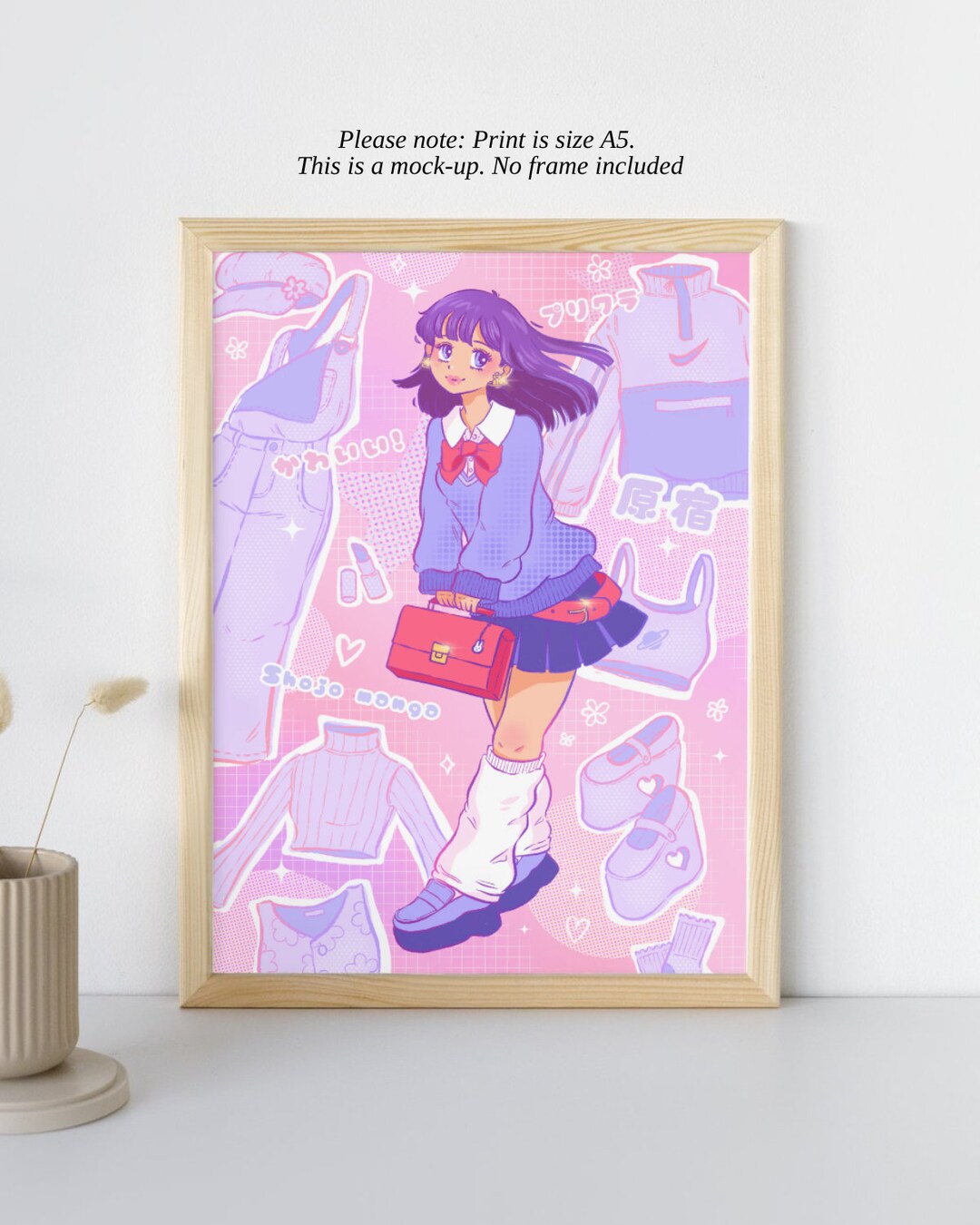 Manga Art Print | Fashion Japanese Kawaii Y2K Aesthetic Illustration ...