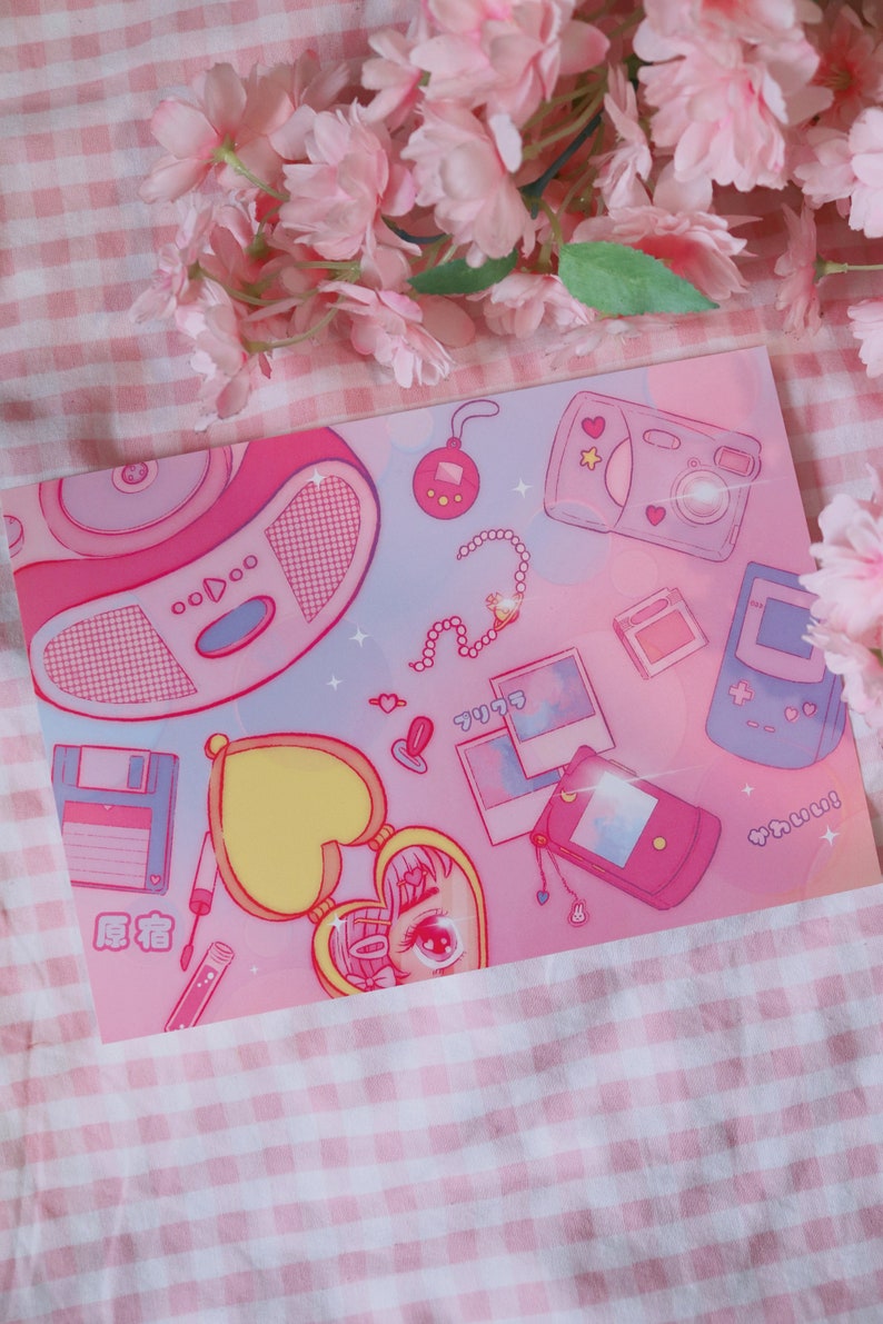 2000s Y2K Japan Bedroom Art Print | Japanese Kawaii 2000s Tech ...