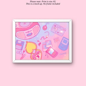2000s Y2K Japan Bedroom Art Print | Japanese Kawaii 2000s Tech ...