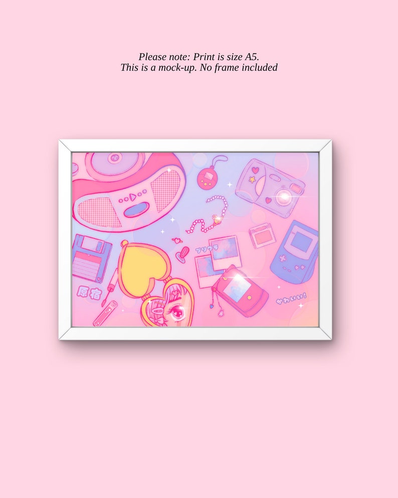2000s Y2K Japan Bedroom Art Print | Japanese Kawaii 2000s Tech ...
