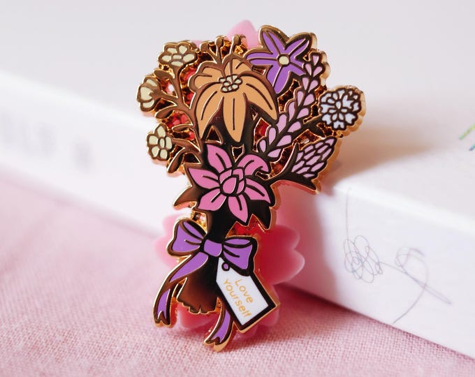 OT7 BTS Birth Flower Bouquet Enamel Pin - Kpop - Etsy