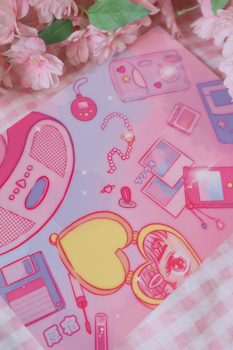 2000s Y2K Japan Bedroom Art Print | Japanese Kawaii 2000s Tech ...