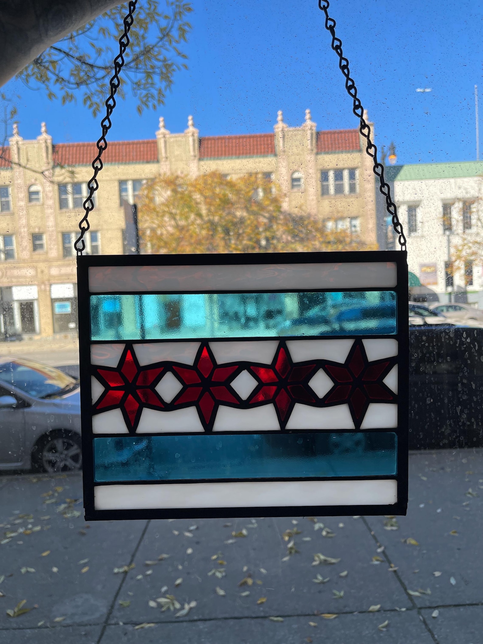 Stained Glass Chicago Flag - Etsy
