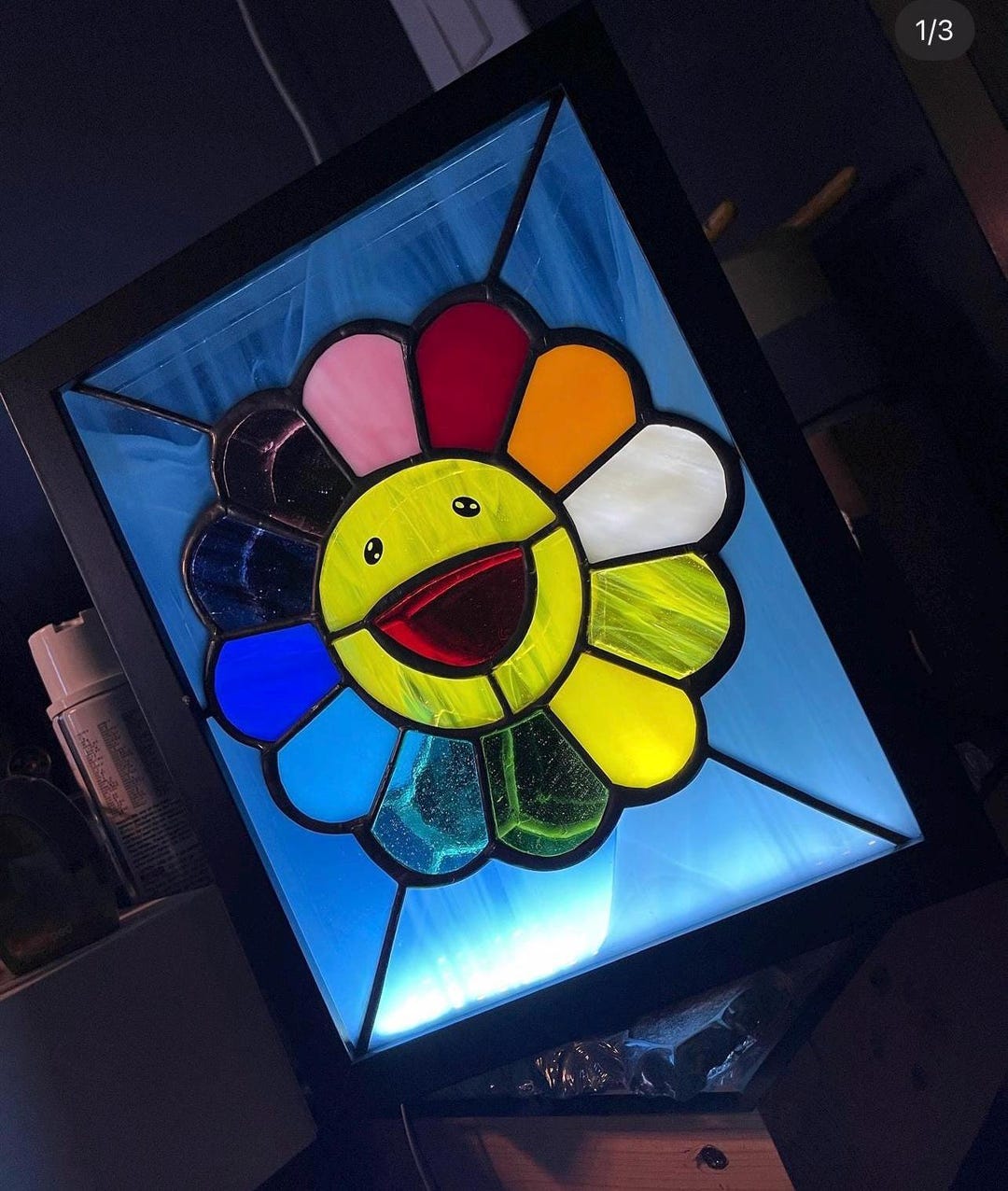 Flower Stained Glass Light Box - Etsy