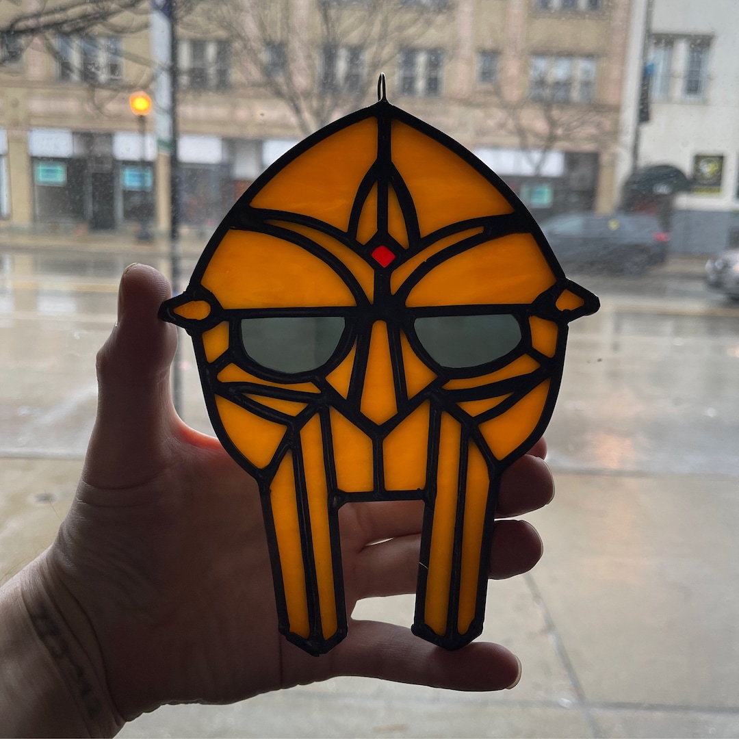 MF DOOM Stained Glass Suncatcher (yellow/orange) - Etsy