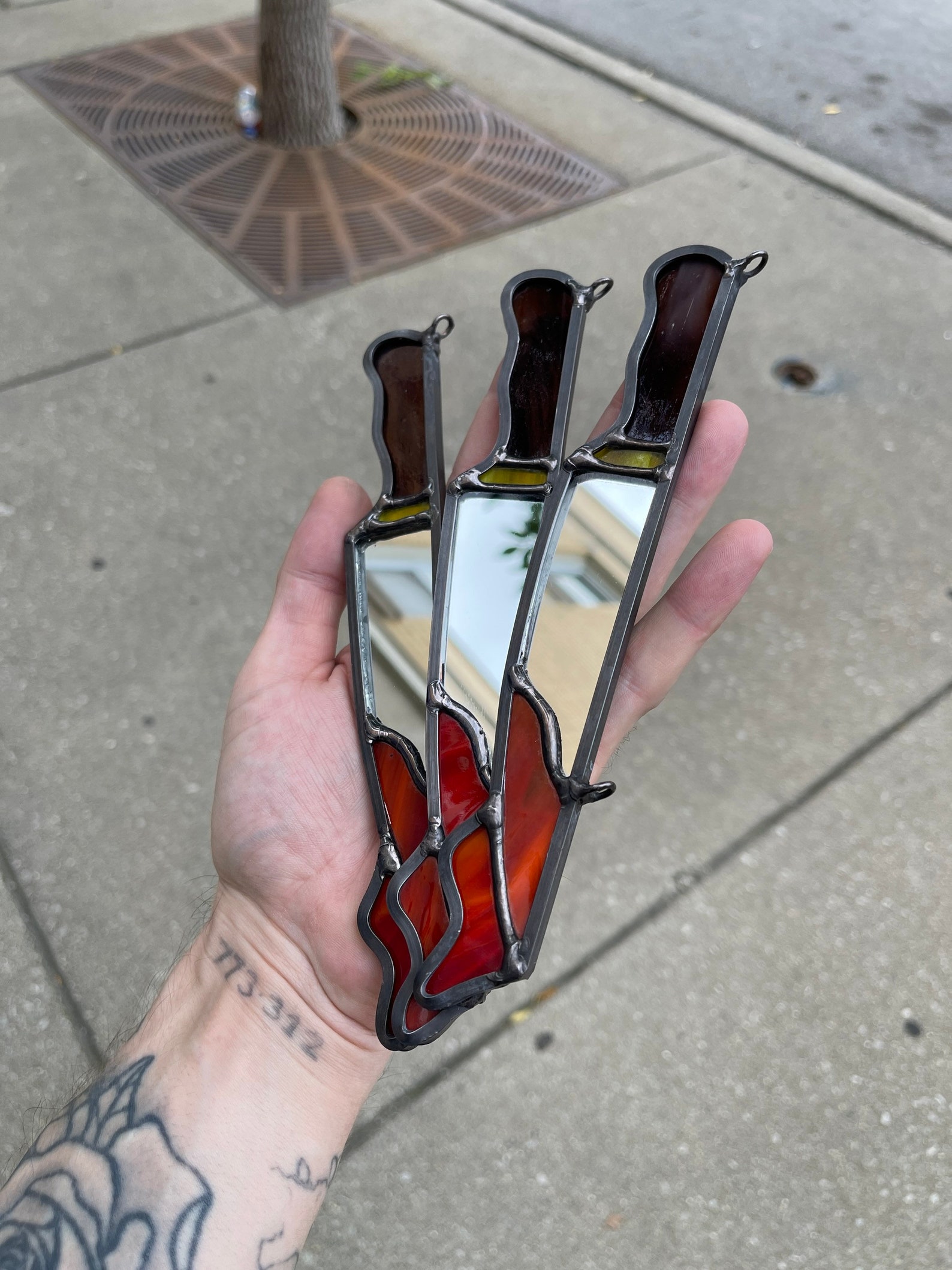Stained Glass Bloody Knives.. - Etsy
