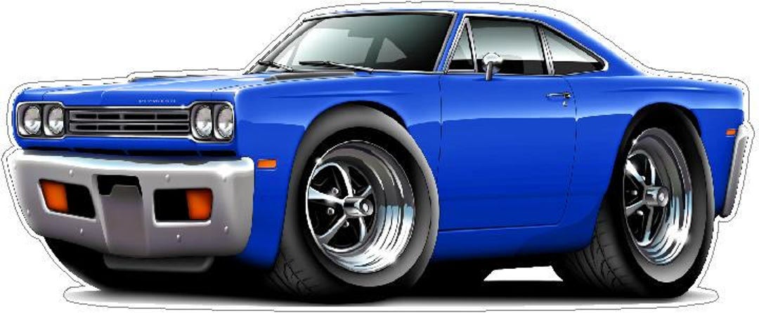 Classic Car Wall Decals 1969 Roadrunner, Retro Vinyl Decals, Man Cave ...