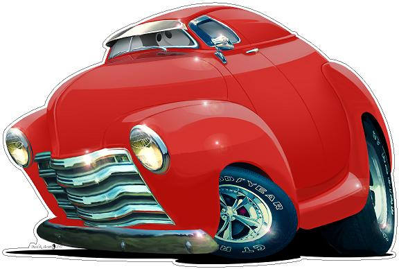 1948-53 Chevy Panel WALL DECAL Vintage Classic Cartoon Car | Etsy