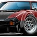 1973 Pantera GTS Car Wall Decal, Vintage Car Decals, Classic Car Decal ...