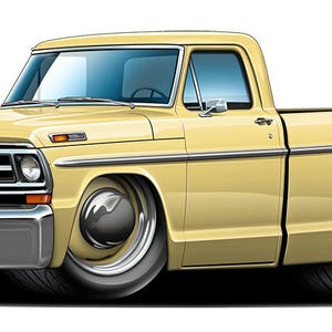 1971 F100 Truck Wall Decal Vinyl Sticker Mural for Kids Boys Room Decor ...