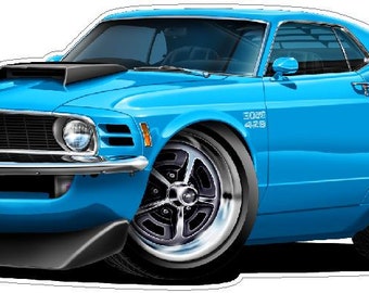 1971 FORD MUSTANG BOSS 351 Vinyl Decal Wall Graphic Officially | Etsy