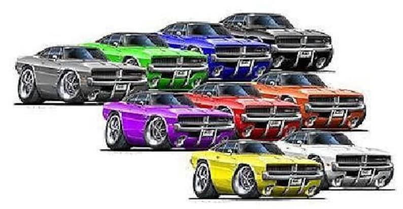 1969 Dodge Charger Wall Decal: Classic Car Photo, Man Cave Decor - Etsy