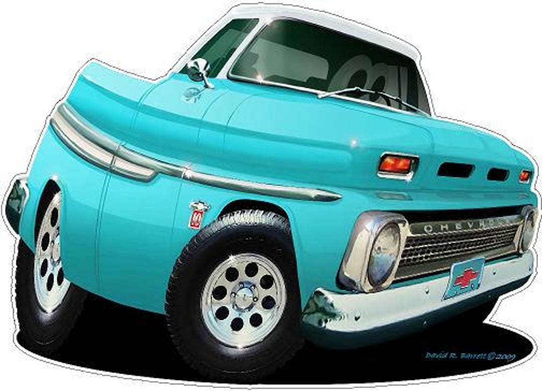 Classic Car Wall Decals 1964 Chevy Truck, Father's Day Gift, Man Cave ...