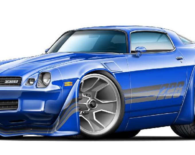 1980 Z28 Camaro w/ 5 Star Wheels Wall Decal, Vintage Car Decals ...