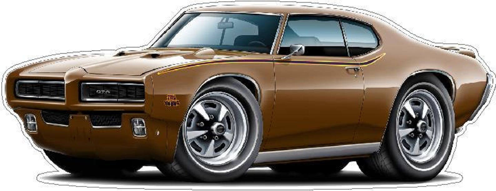 Classic Car 1969 PONTIAC GTO Judge Hidden Lights Wall Decal | Etsy