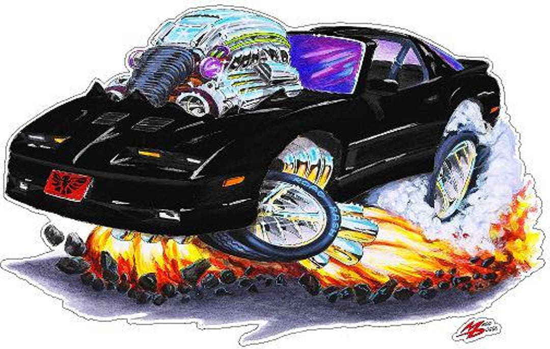 Trans Am Cartoon Car Vinyl Decal: Officially Licensed Man Cave Decor - Etsy