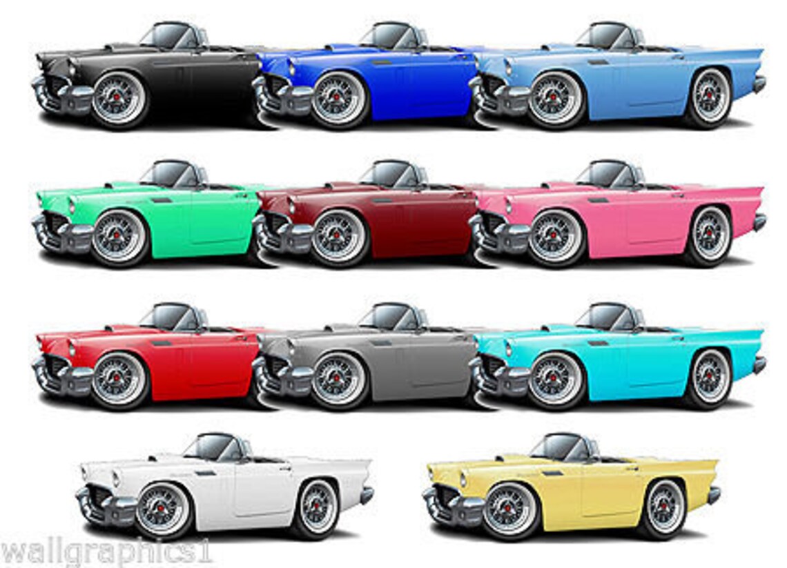 1957 FORD THUNDERBIRD Car Vinyl Decal Wall Graphic Officially | Etsy