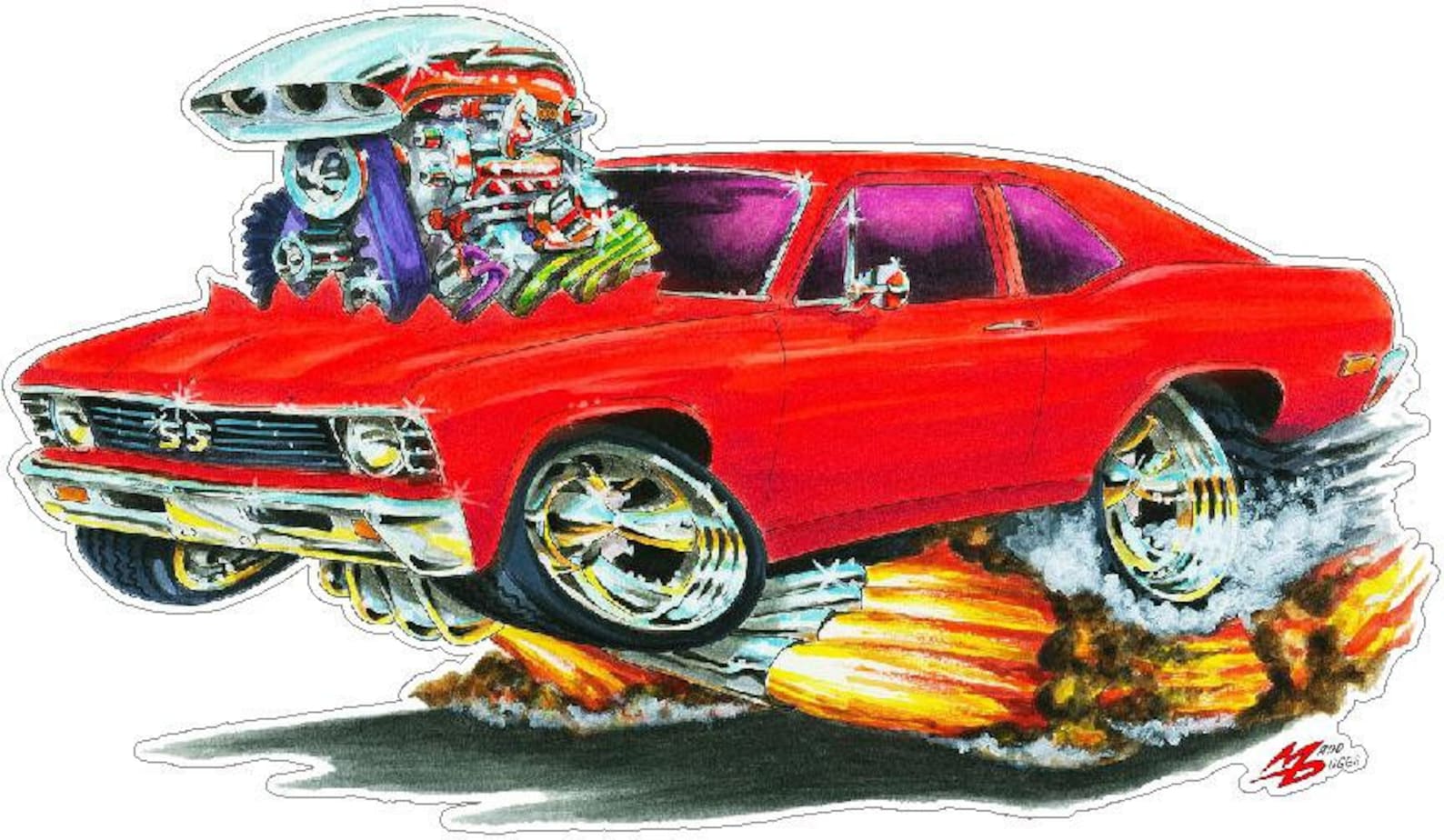 Classic Car 1968-72 Chevy Nova FB Wall Decal Car Photo Decal | Etsy