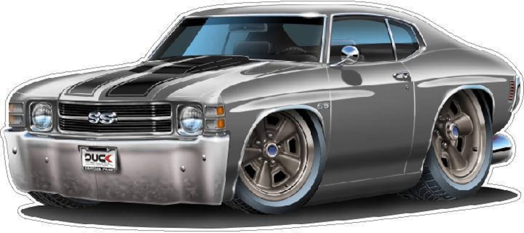 1971 Chevelle Wall Decal: Classic Car Illustration - Etsy