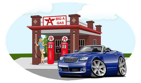 2010 Chrysler Crossfire Wall Decal Gas Station Car Wall | Etsy
