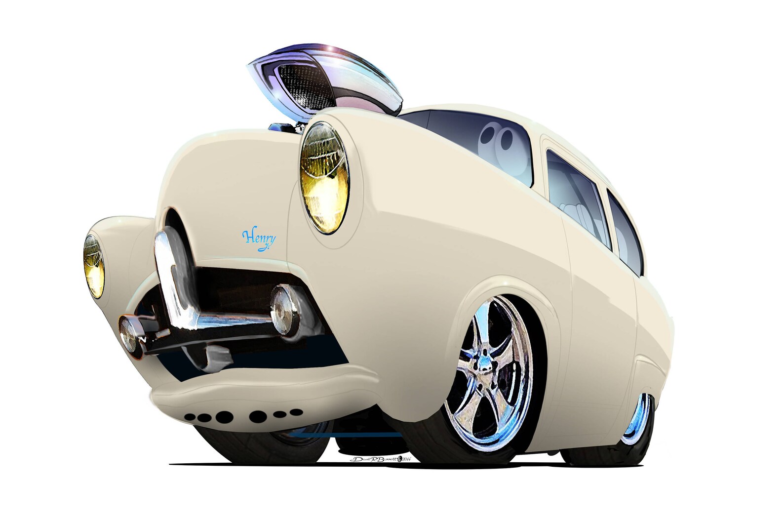 Henry J Hot Rod Wall Decal: Removable Vinyl Man Cave Art (2ft-4ft) - Etsy