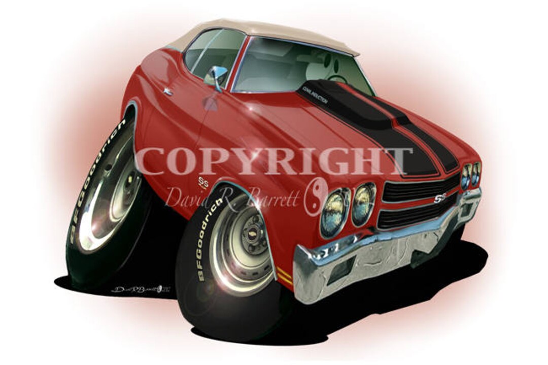 1970 Chevelle Car Decal: Classic Chevy Illustration - Etsy