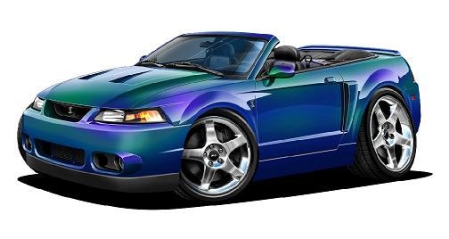 1999-04 Ford Mustang Cobra Mystichrome Convertible Vinyl Decal | Etsy