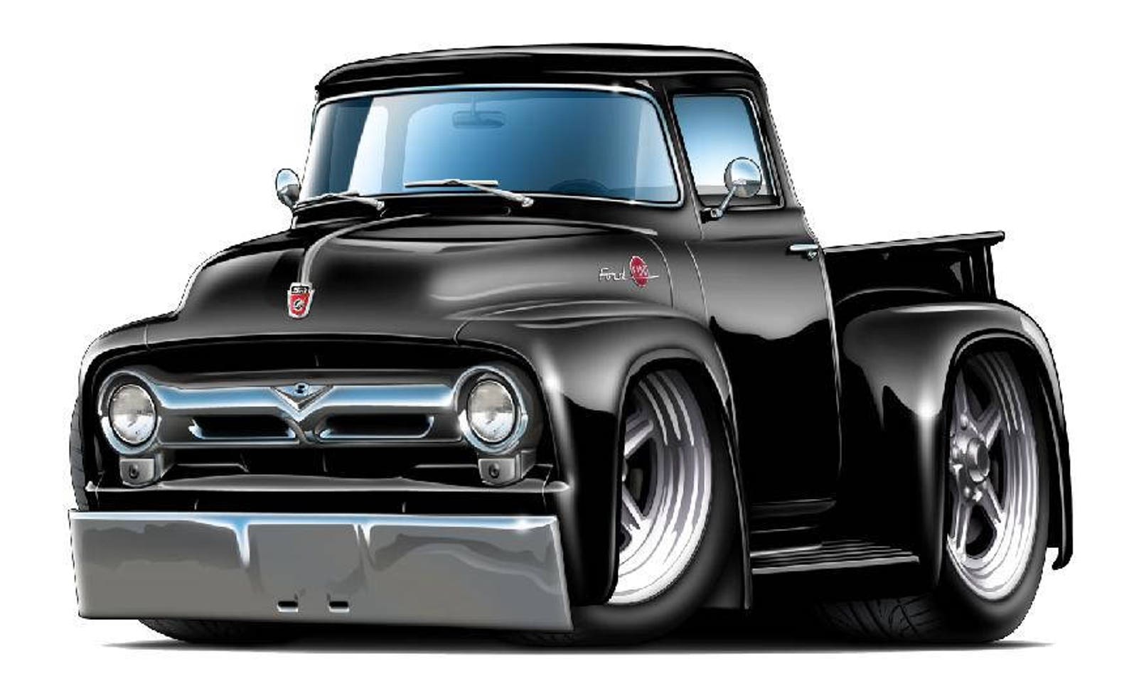 1956 F100 Hotrod Truck WALL DECAL Vintage Classic Cartoon Car - Etsy