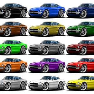 Fatcat Wall Graphics 240 Z Wall Decal Graphic Poster Cling Cartoon Car ...