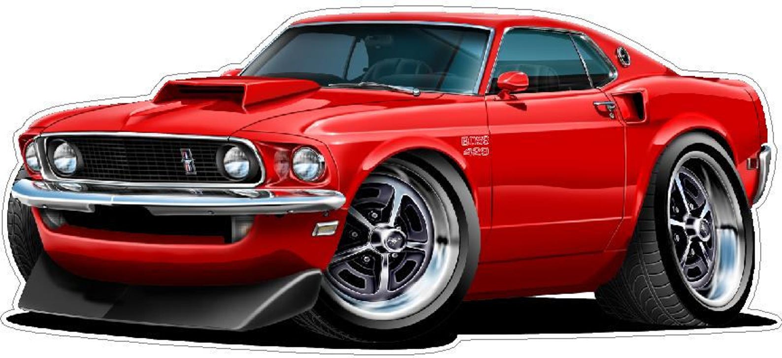 1969 Ford Mustang Boss 429 Wall Decal: Classic Car Decor - Etsy