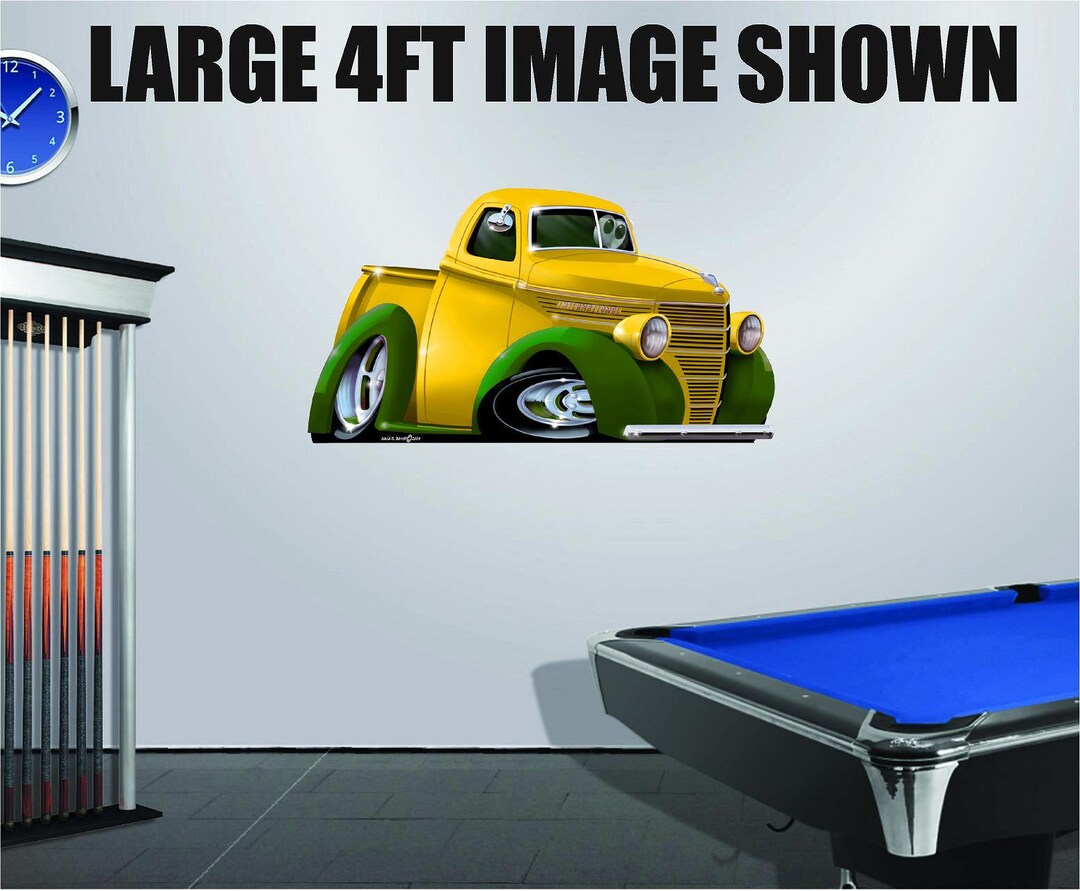 1938 International Hot Rod Wall Decal: Classic Car Garage Decor - Etsy