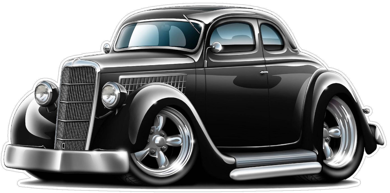 1934-36 Ford Coupe Hotrod Cartoon Classic Car Vintage Vinyl - Etsy