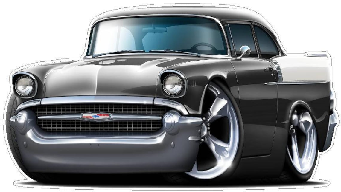 1957 Chevy 150 Cartoon Car Vinyl Wall Decal: Officially Licensed Garage ...
