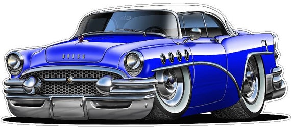 1958 Buick Century WALL DECAL Vintage Classic Cartoon Car | Etsy