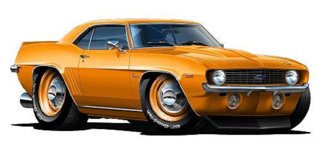 Classic Car 1969 CHEVY Camaro ZL1 Wall Decal, Car Photo Decal, Man Cave ...