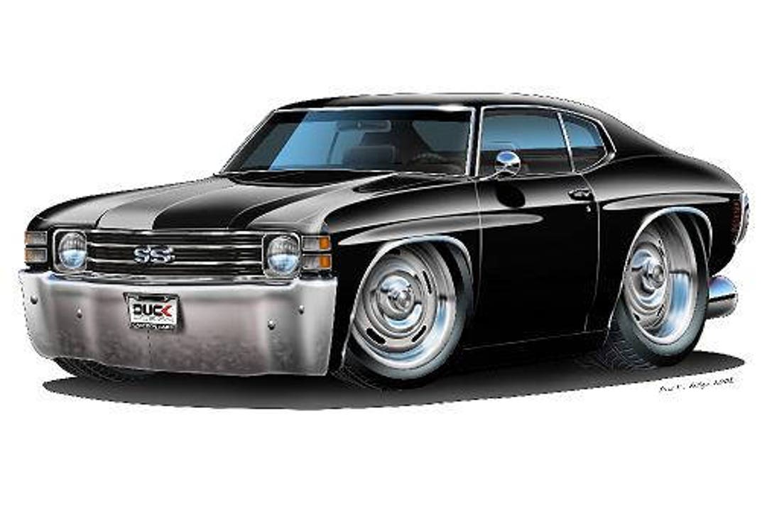 1971 Chevy Malibu Car Decal: Vintage Automobile Wall Art - Etsy