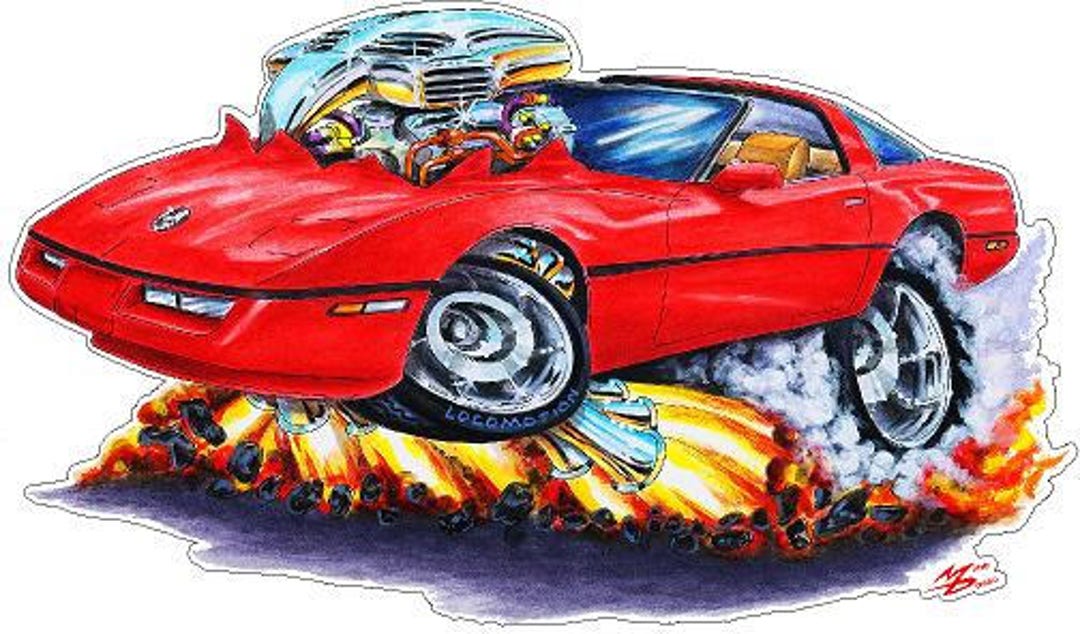 1984-92 Corvette Wall Decal Chevy Classic Car Vintage 3D Print Vinyl ...