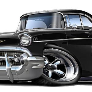 1957 Chevy Belair Cartoon Car Wall Decal: Officially Licensed Garage ...