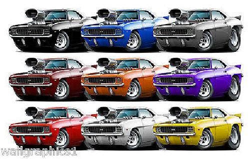 1969 Camaro Pro Street Car Wall Decal: Man Cave Decor - Etsy